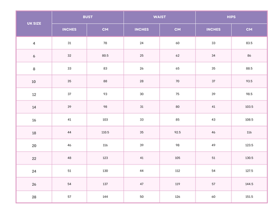 Size Guide – Violet Vintage